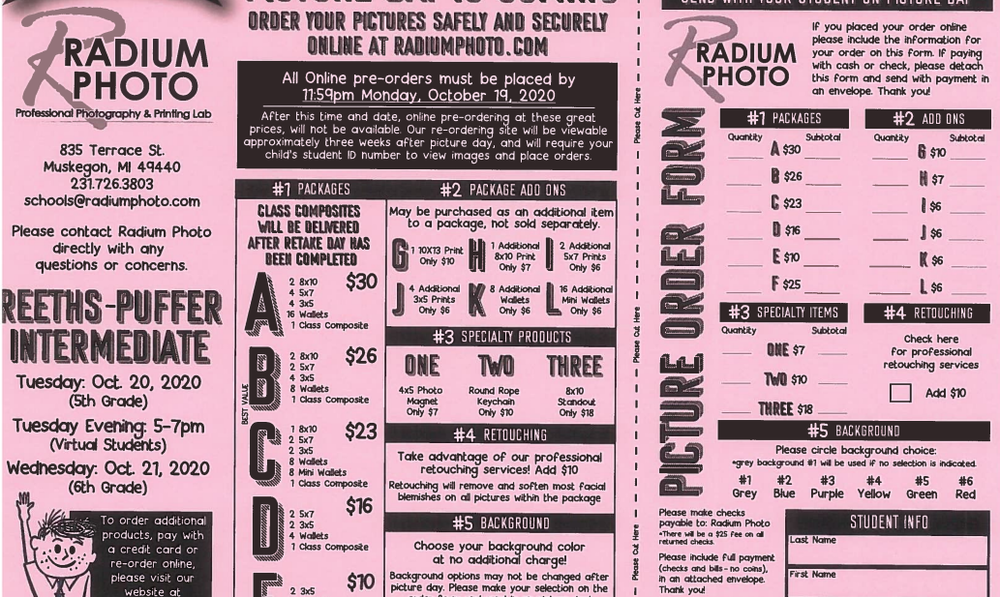 Reminder - School Pictures This Week!! | Reeths-Puffer Intermediate School